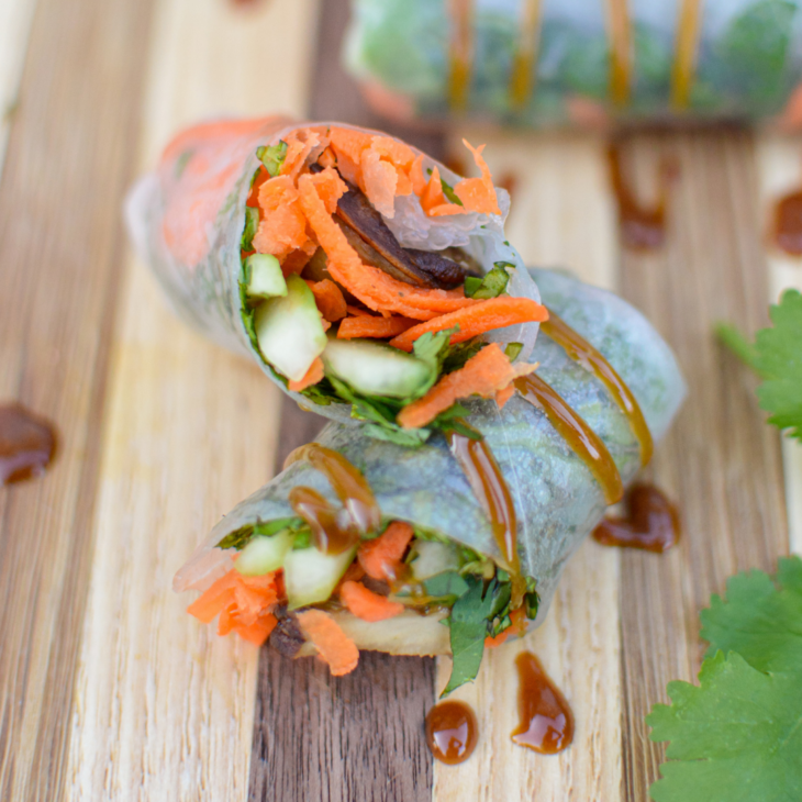 Portobello Mushroom Vegan Spring Rolls - Hungry Happy Home