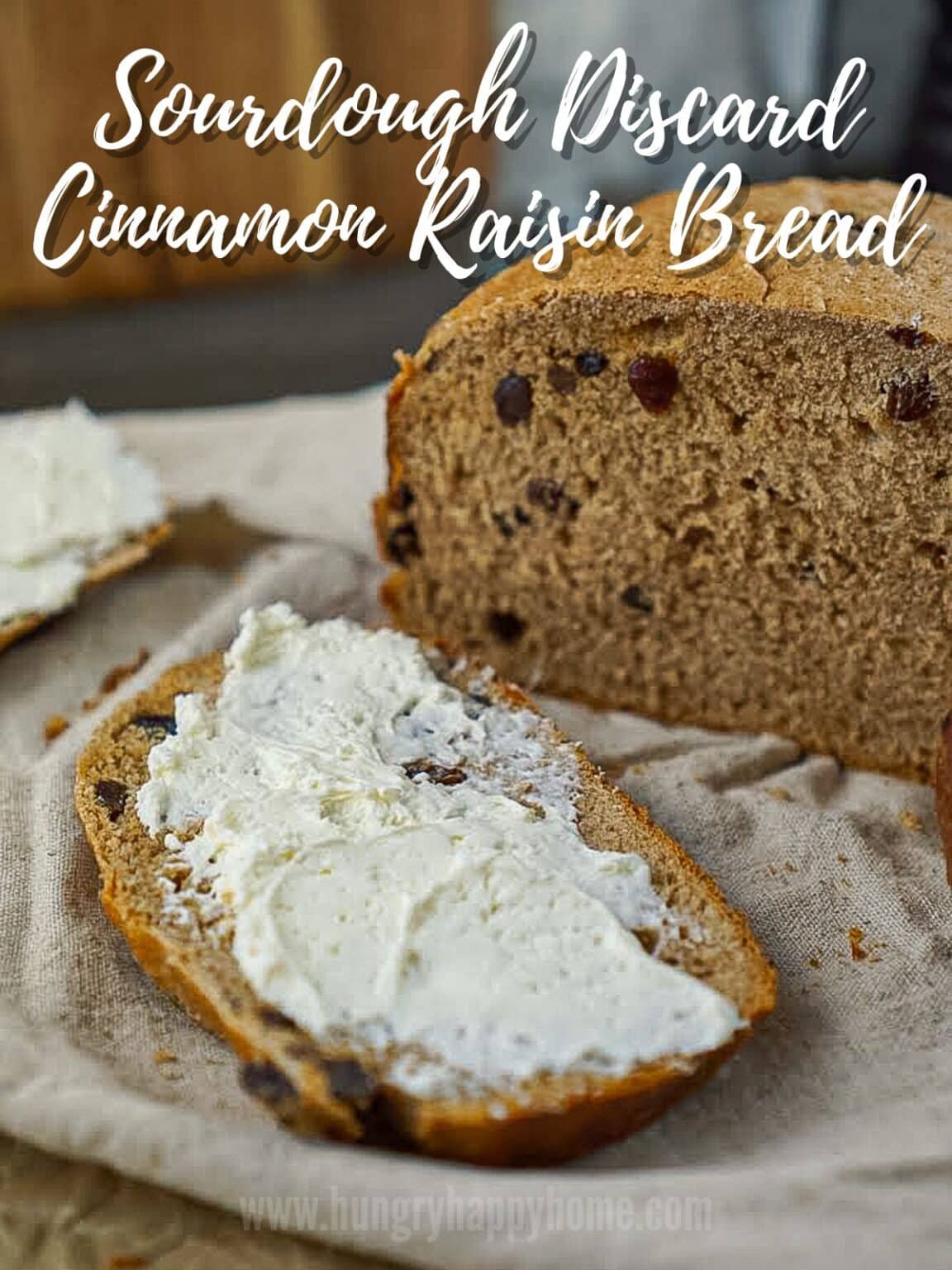 Sourdough Discard Cinnamon Raisin Bread (Bread Machine) - Hungry Happy Home